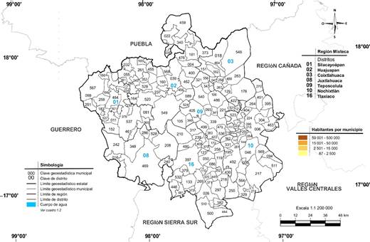 Figura 2 . Región Mixteca Oaxaqueña por Distritos y Municipios ...